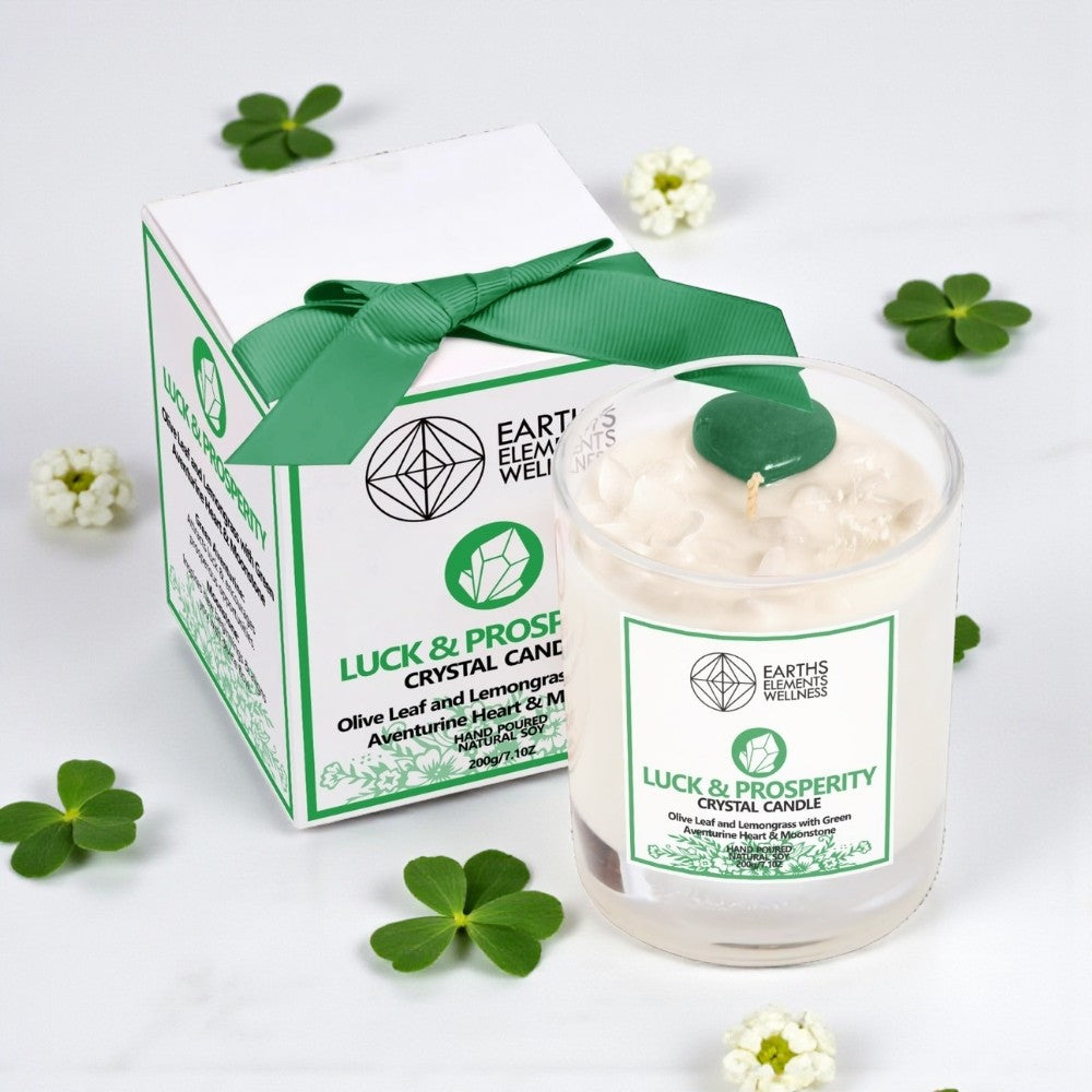 Crystal Candle, Luck & Prosperity- pack of 6 | EarthsElements Wholesale